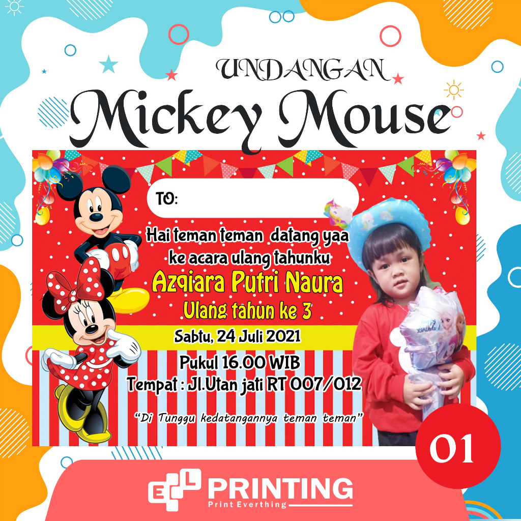 Jual Undangan ultah anak mIckey dan minnie mouse | Shopee Indonesia