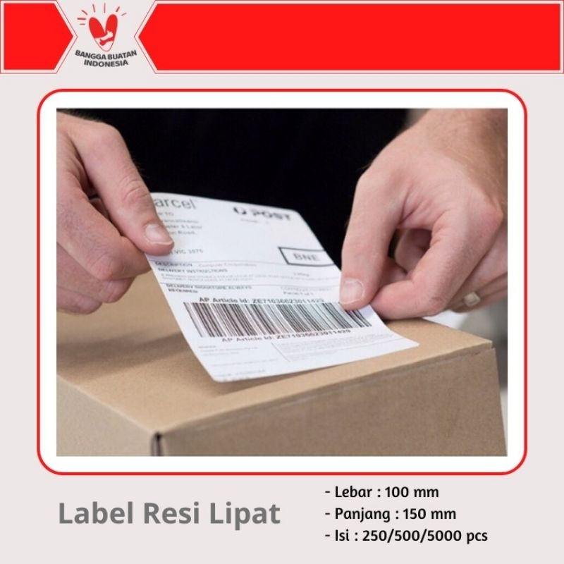 Jual KERTAS STIKER LABEL RESI MODEL LIPAT UKURAN 100 x 150mm ISI 500pcs ...