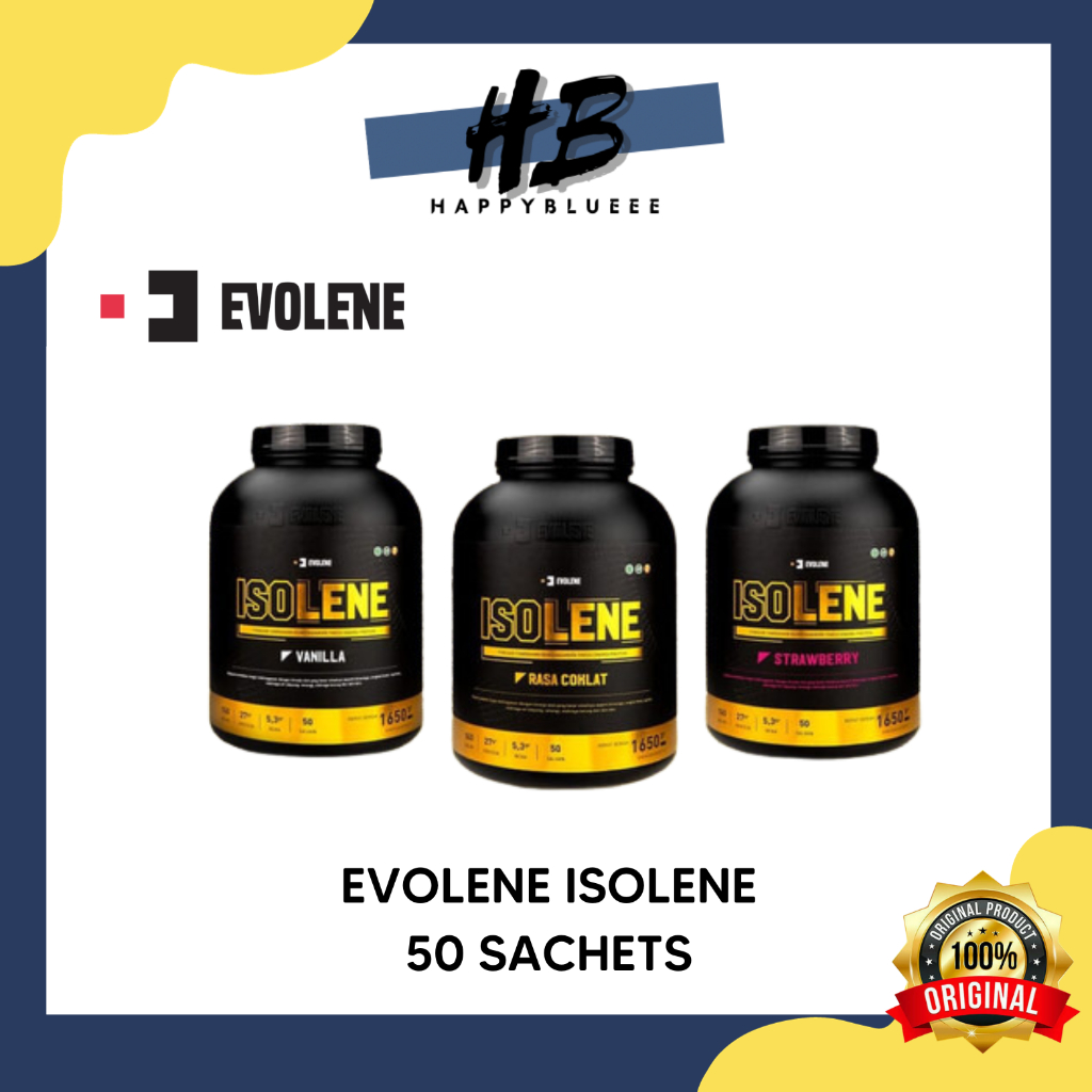 Jual EVOLENE ISOLENE WHEY PROTEIN ISOLATE 50 SACHETS | Shopee Indonesia