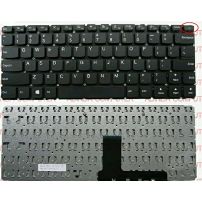 Jual Keyboard Lenovo Ideapad 110-14AST 110-14IBR Power On Keyboard ...