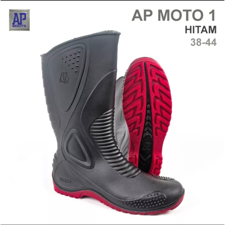 Jual SEPATU BOOT TINGGI AP BOOTS AP MOTO 1 HITAM MERAH SEPATU BOOT ...