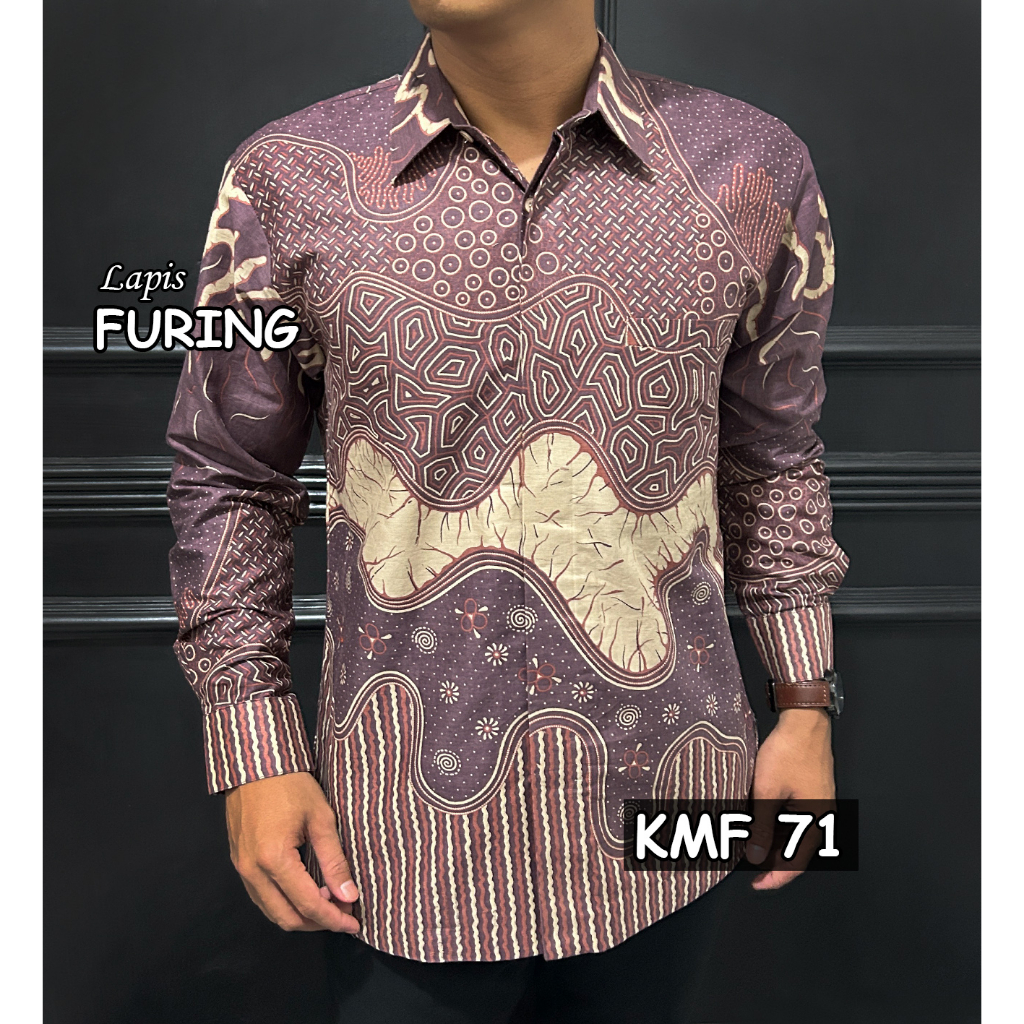 Jual Kemeja Furing Batik Furing Premium Lengan Panjang KMF 71 Ungu Taro ...