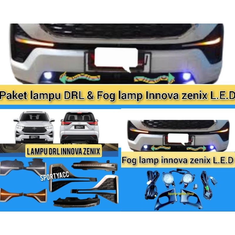 Jual paket lampu DRL & fog lamp innova zenix L.E.D | Shopee Indonesia