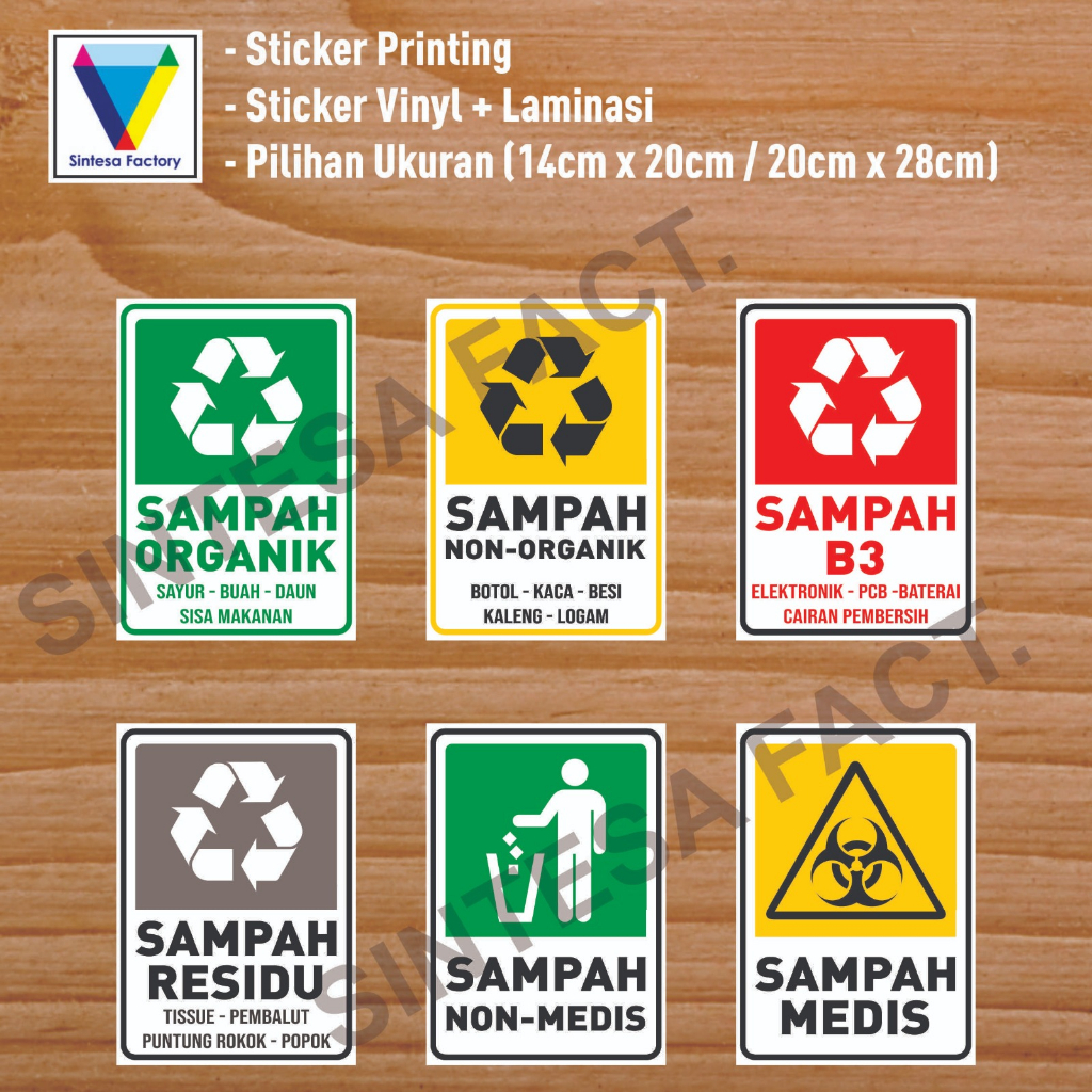Jual Stiker Sampah Jenis Sampah Stiker Printing Stiker Macam Jenis ...