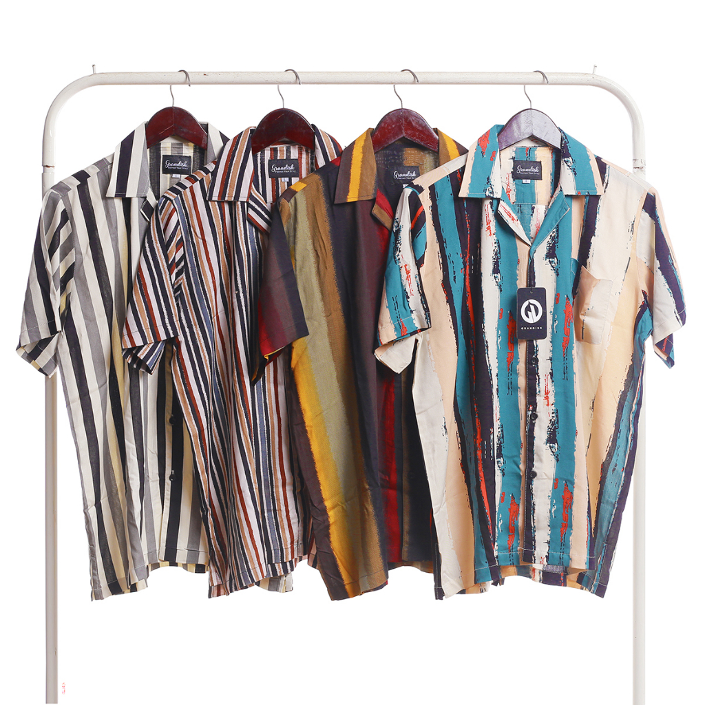 Jual Kemeja Pria Hawai/Kemeja Pantai Abstrak Vintage Casual Lengan ...