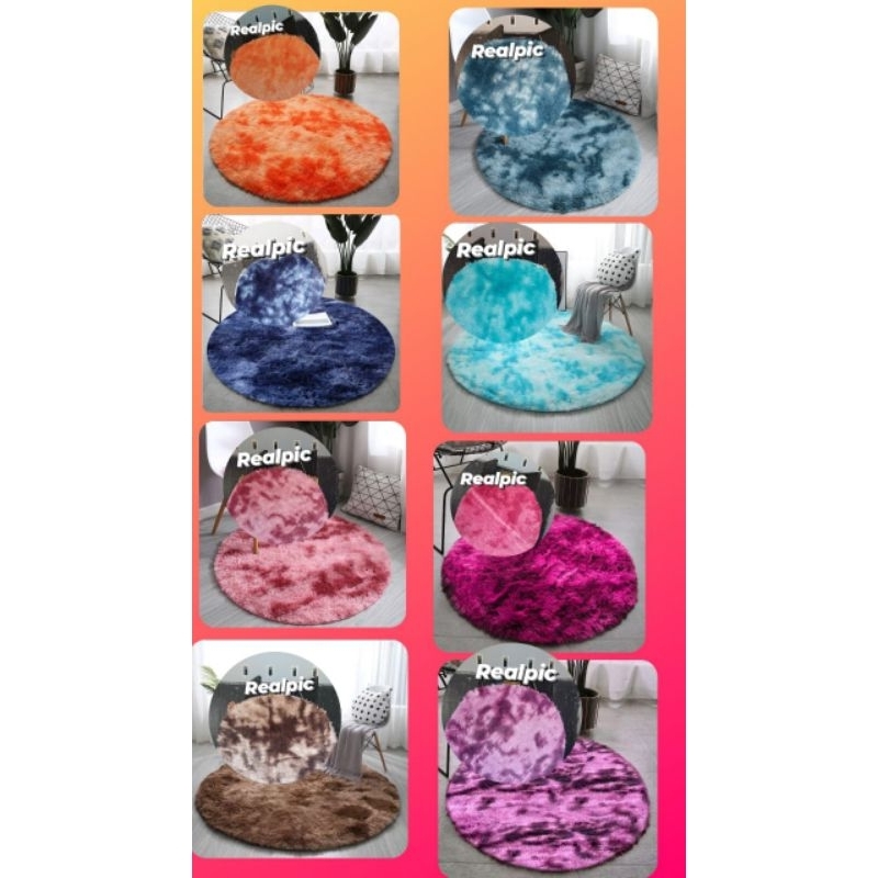 Jual KARPET BULU BULAT 100CM / KARPET LANTAI | Shopee Indonesia