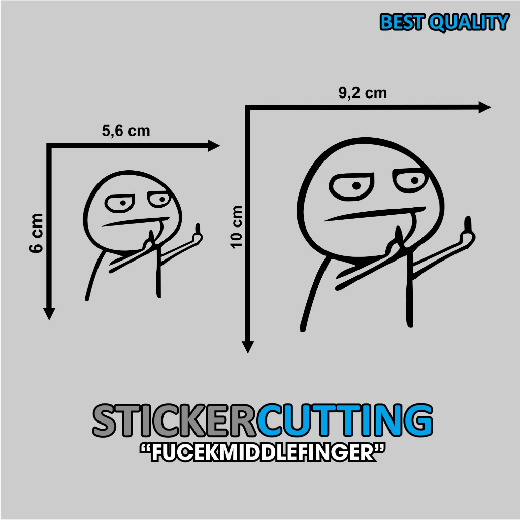 Jual Sticker Stiker Cutting Fucek Middle Finger Meme Shopee Indonesia 