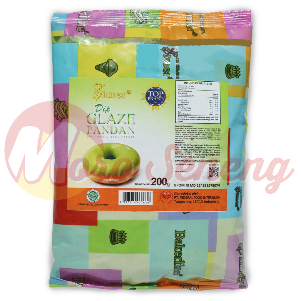 Jual Elmer Glaze 200 gr Donat 200gr Avocado Blueberry Cheese Dark Green ...