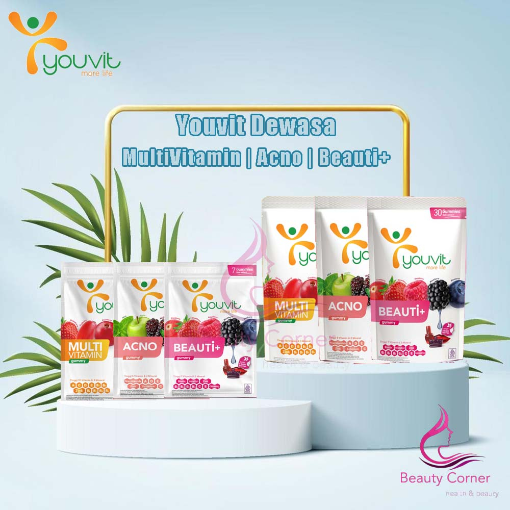 Jual Youvit Multivitamin Gummy Dewasa | Beauti+ Gummy | Acno Gummy | Shopee Indonesia