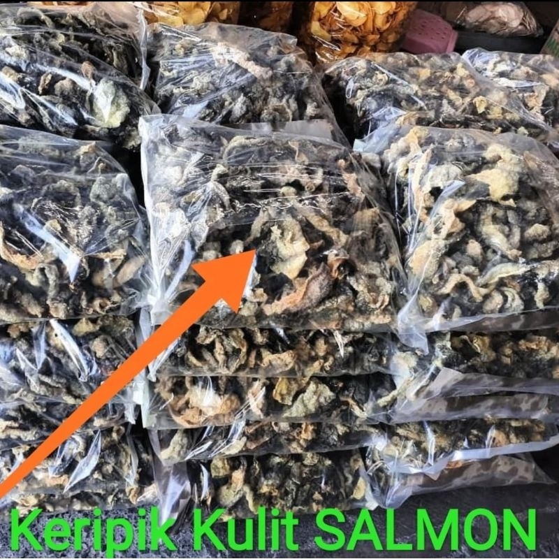 Jual Kripik kulit ikan salmon matang alami 1kg | Shopee Indonesia