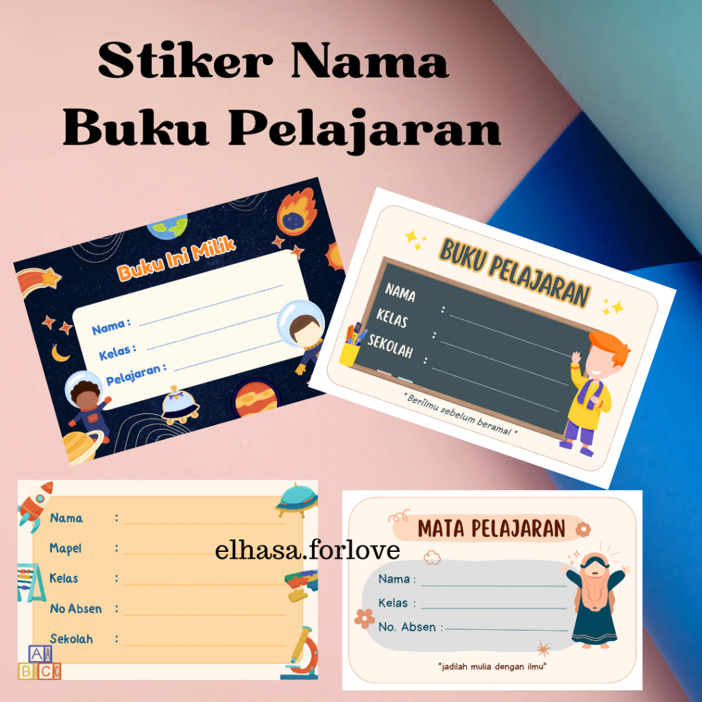 Jual (TINGGAL TEMPEL) Stiker Nama Mata Pelajaran - Stiker Buku Tulis ...