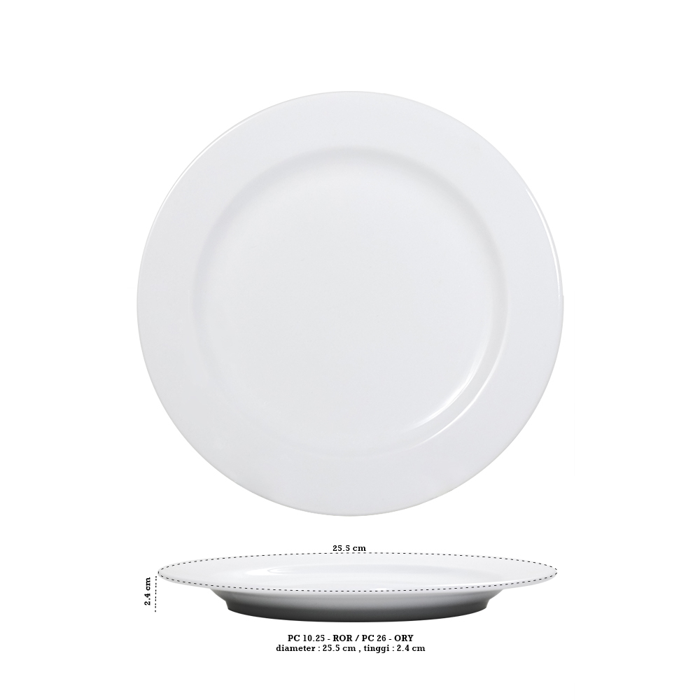 Jual Piring Makan Keramik 25.5CM / Piring Saji / Dinner Plate / Piring ...