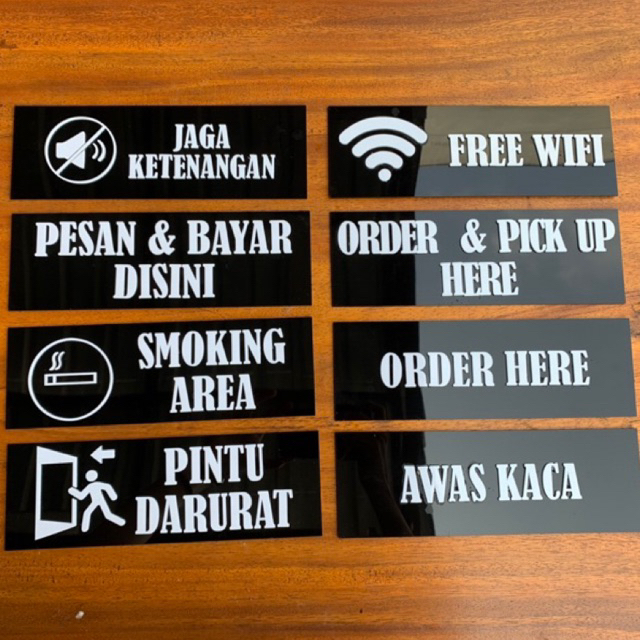 Jual Papan Sign Acrylic Petunjuk Awas Kaca Order and Pick up here Free ...