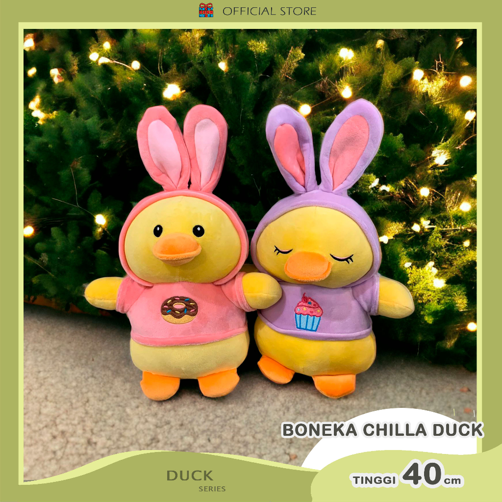 Jual Boneka Bebek Chilla Duck with Rabbit Costume / Telinga Kelinci 40 ...