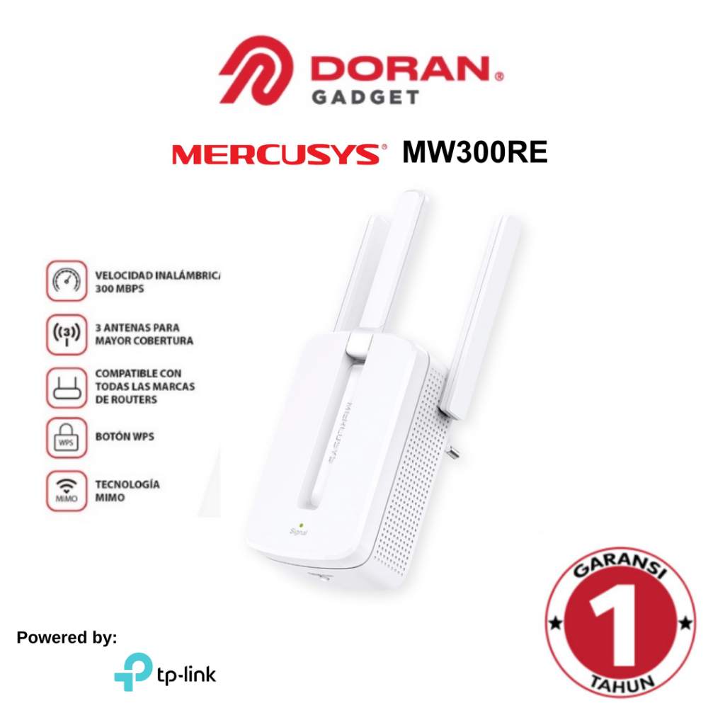 Jual Mercusys MW300RE 300Mbps Wi-Fi Range Extender - Original Garansi ...