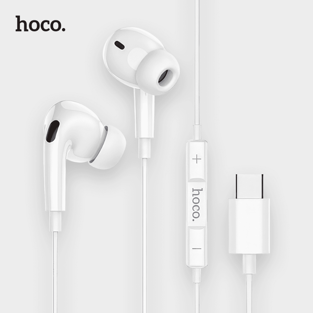 Jual HOCO Earphone Wired Headset Handsfree Micphone Type-C 3.5mm Ports M101 Pro | Shopee Indonesia