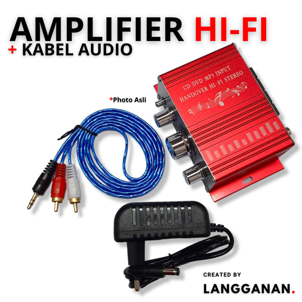Jual Ampli Amplifier Mini Hi-Fi Audio Amplifier Treble Bass Booster 20W ...