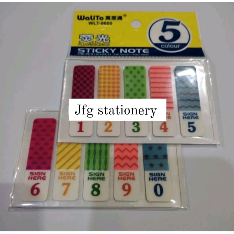 Jual Sticky Notes SIGN HERE ANGKA 0-9 (2 pad) | Shopee Indonesia