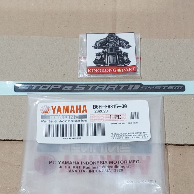 Jual Emblem stiker sticker stop & start system kanan body cowling cover ...