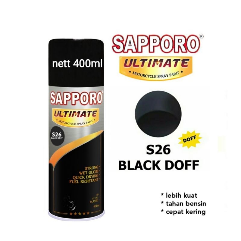 Jual Sapporo Ultimate S26 Black Doff cat semprot | Shopee Indonesia