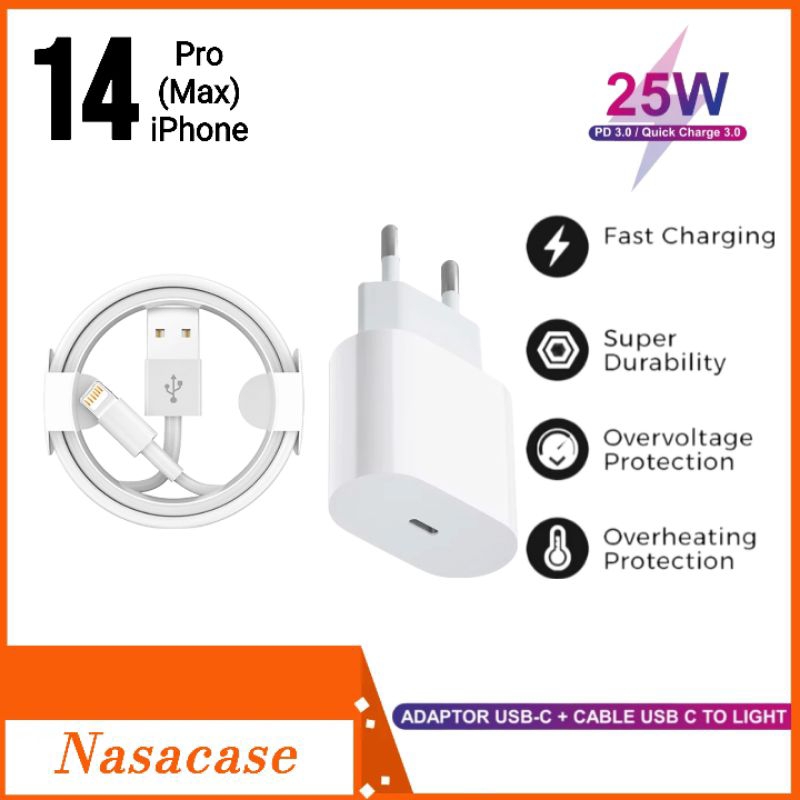 Jual CHARGER IP 13 14 PRO MAX 25WATT ORIGINAL FAST CHARGING | Shopee ...