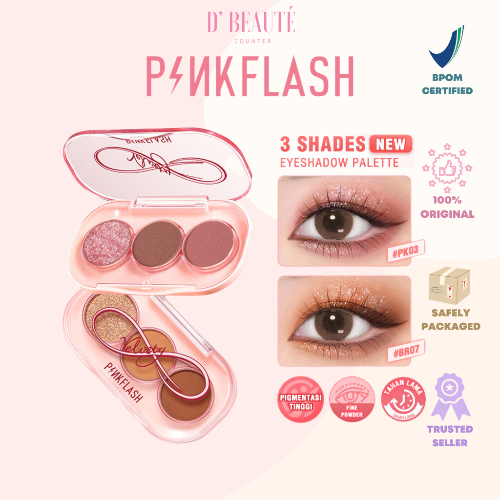 Jual PINKFLASH 3 Pan Eyeshadow PF-E23 3 Shades Eyeshadow Palette ...