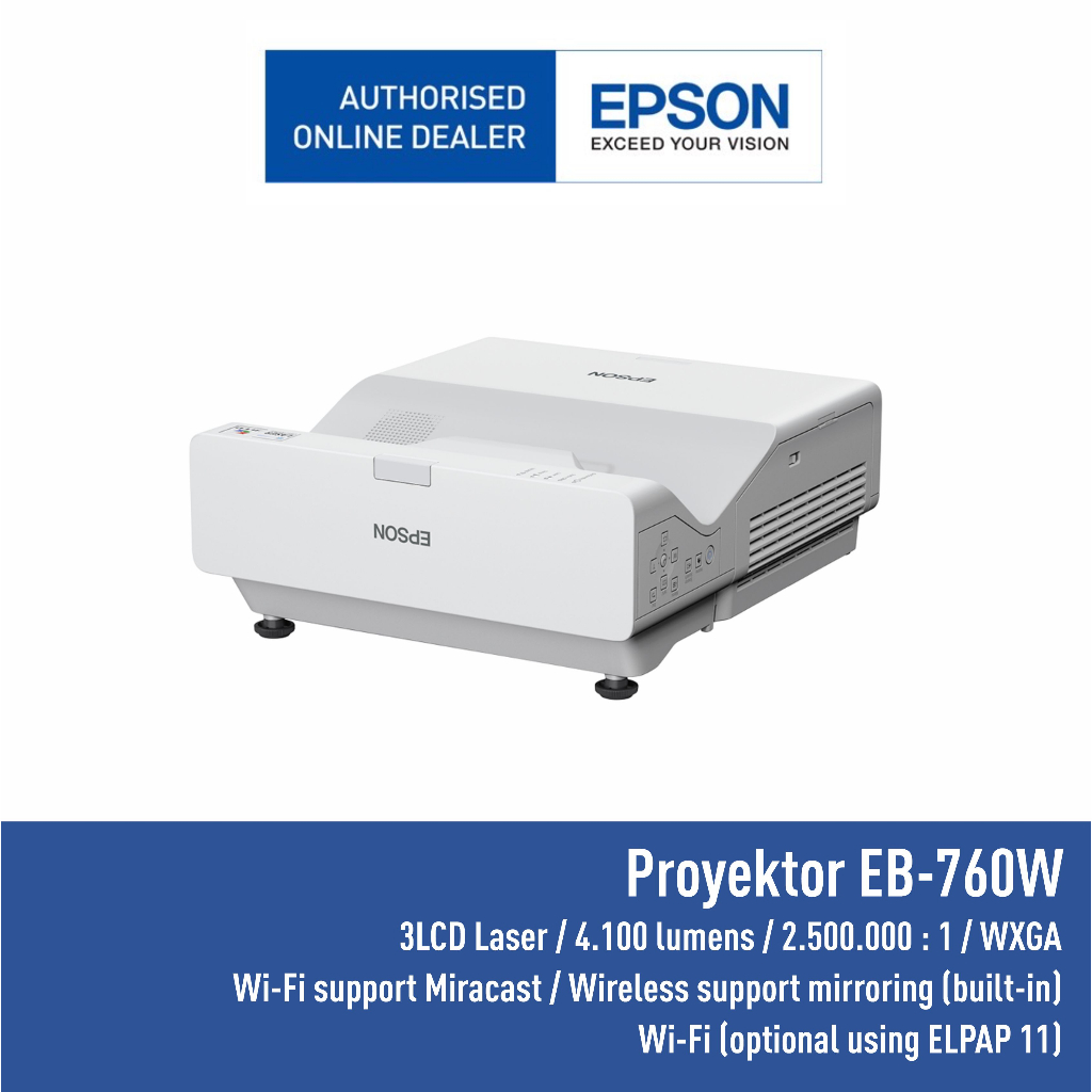 Jual Proyektor EPSON Laser EB-760W EB760W WXGA Ultra Short Throw Ganti 725W | Shopee Indonesia