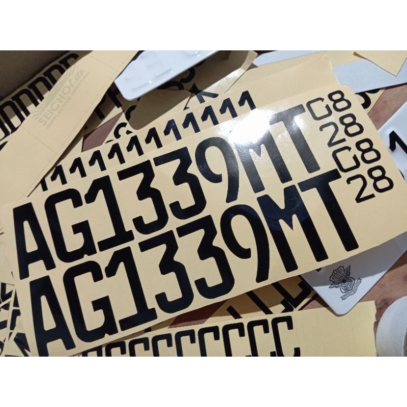 Jual Sticker huruf plat nomor mobil terbaru - Bahan posfor - font ...