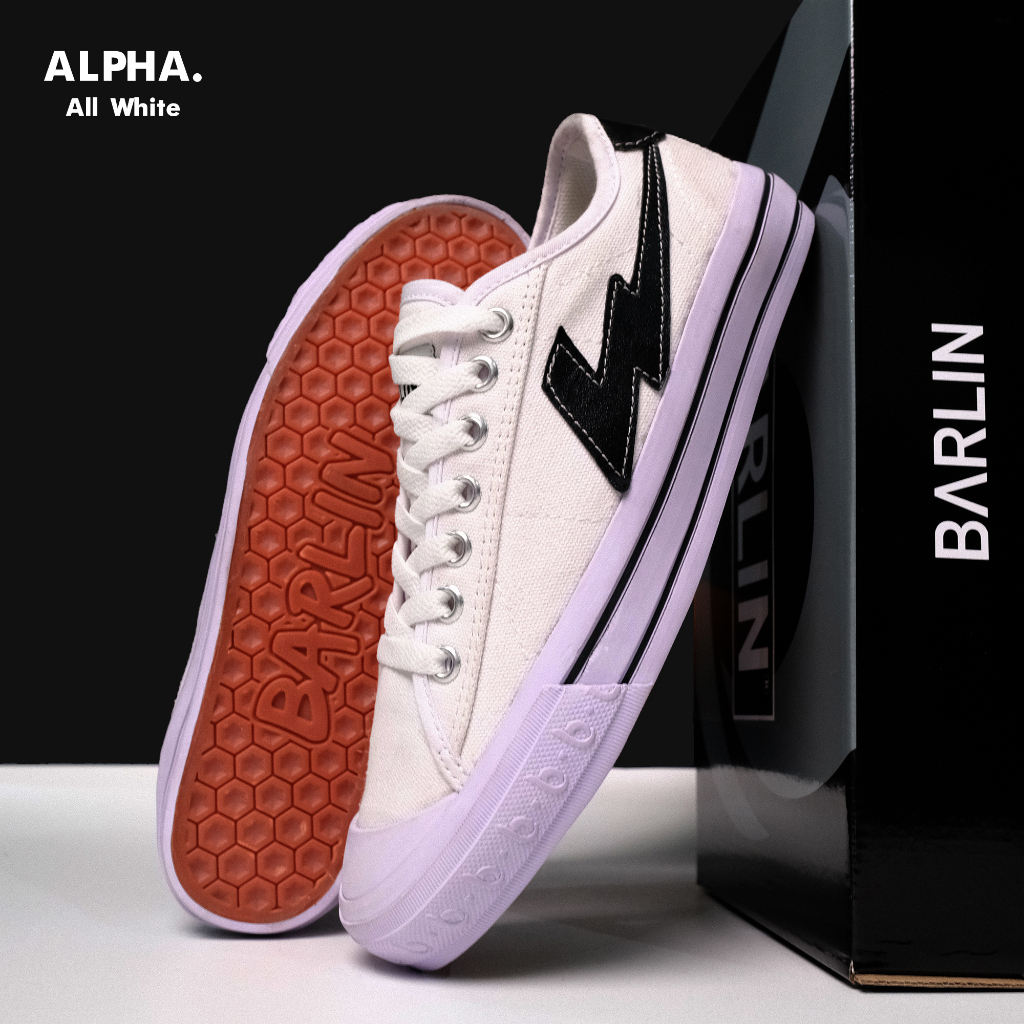 Jual BARLIN - Sepatu Sneakers Casual Pria Wanita - Alpha All White ...