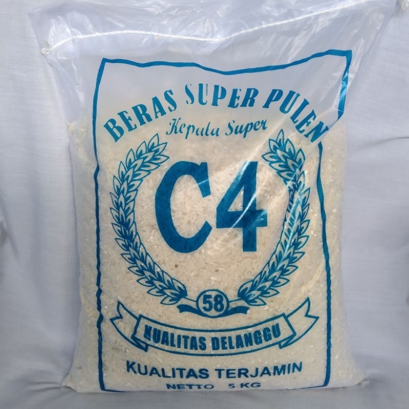 Jual BERAS C4 BERAS SUPER PULEN kemasan 5kg | Shopee Indonesia