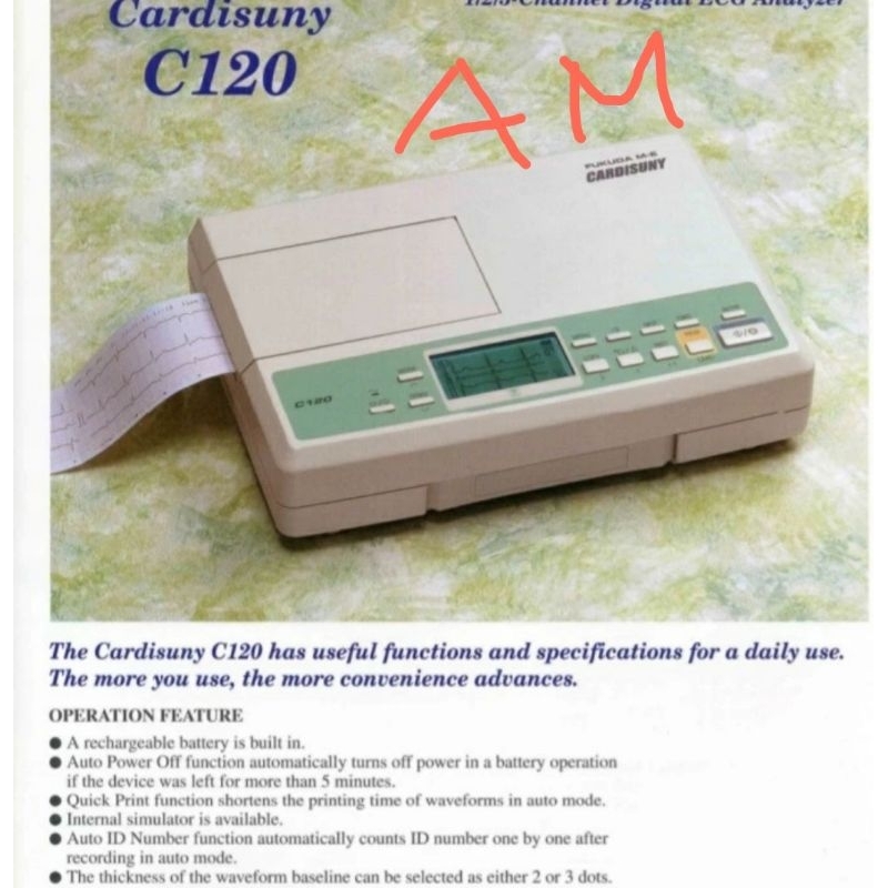 Jual Cardisuny C120 Fukuda M E Mesin EKG 3Channel Digital ECG Analizer ...