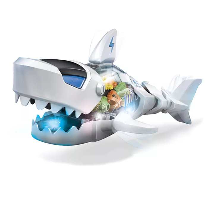 Jual Maianan Robot Ikan hiu Shark Gear Transparan Bump Dan go Musik dan ...