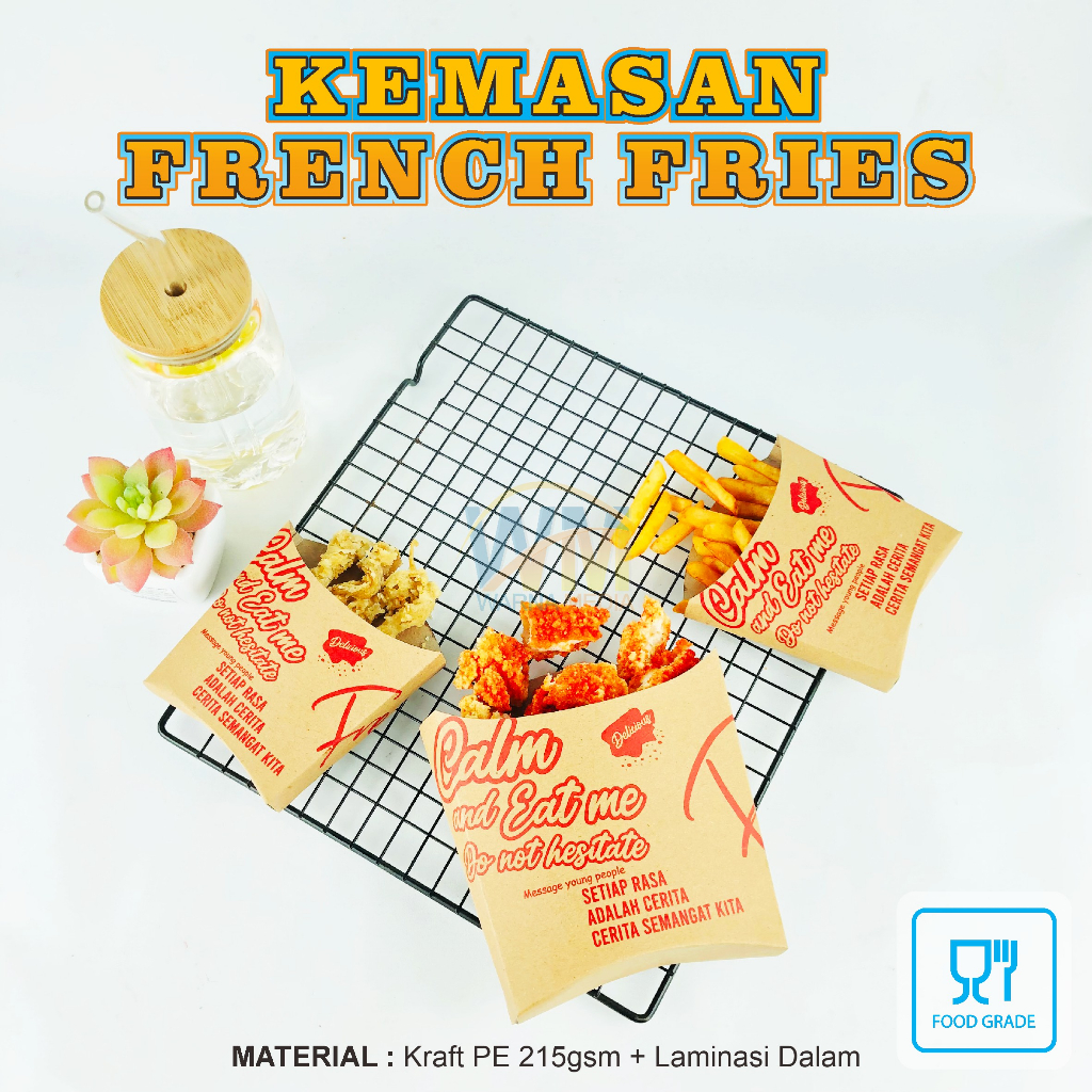 Jual Kemasan Kentang Goreng / Box Dus French Fries / Kantong Kentang ...