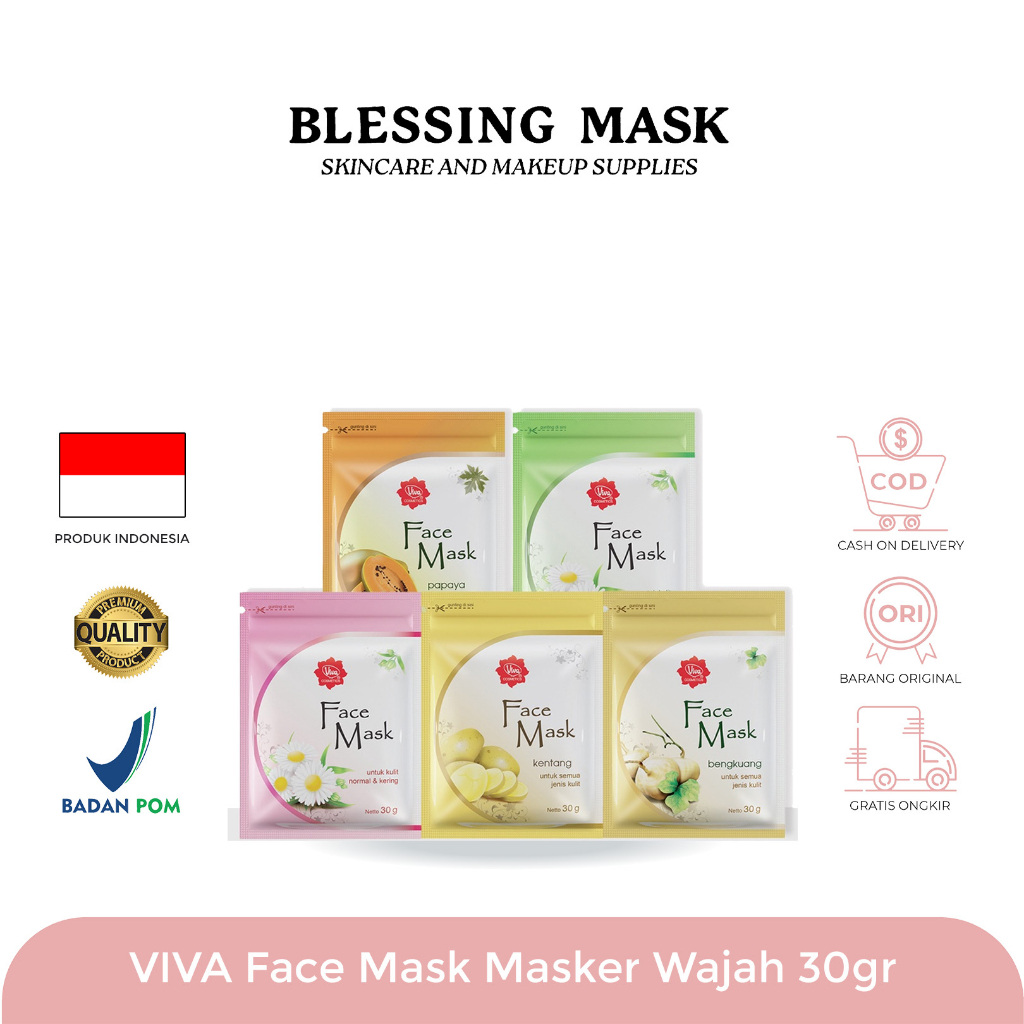 Jual VIVA Face Mask Masker Wajah 30g | Shopee Indonesia