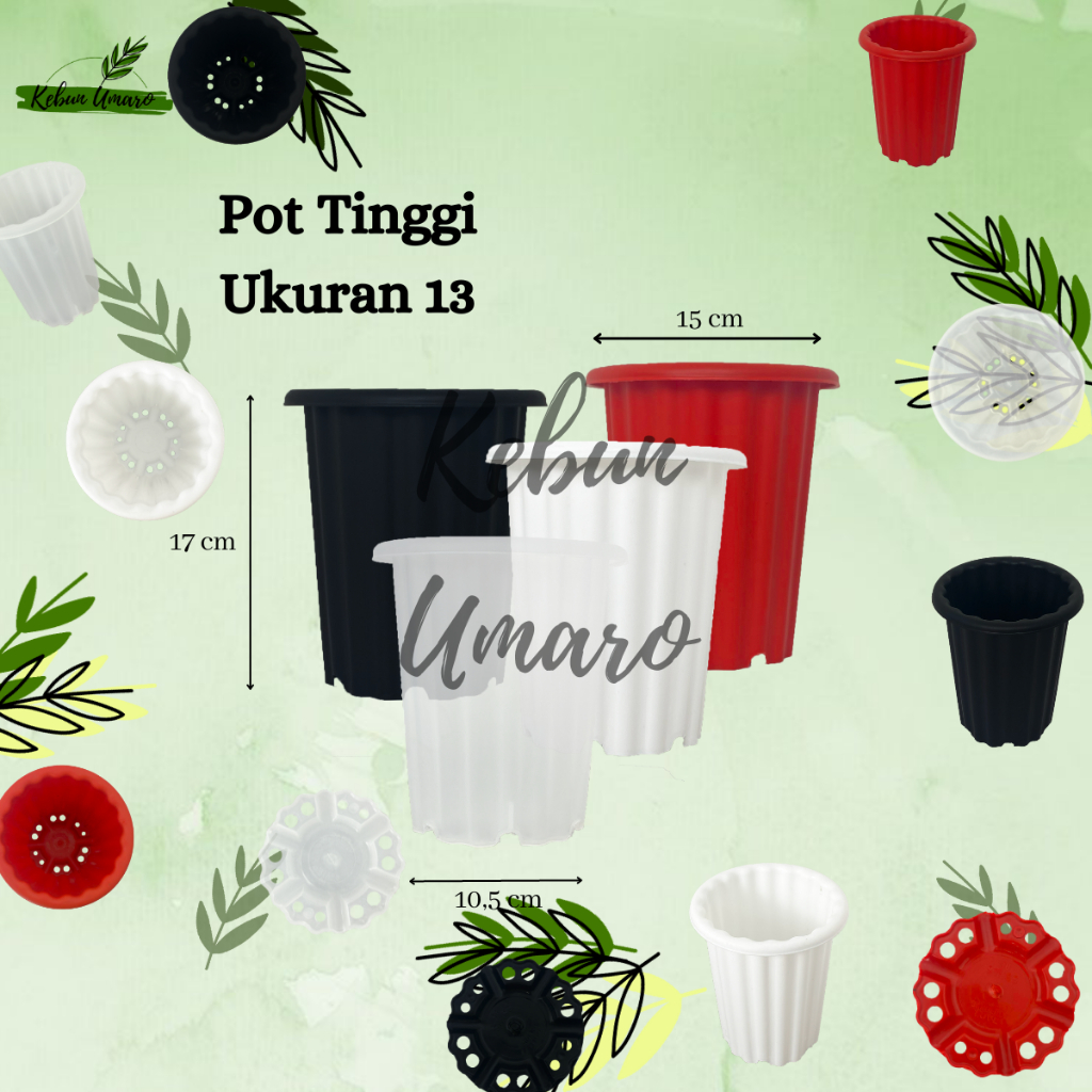 Jual Pot Tinggi Mirip Yogap Ukuran 13 / Pot Swiss / Pot Tanaman / Pot ...