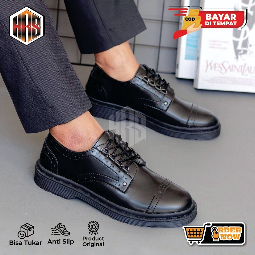 Jual HRS Sepatu Formal Pantofel Docmart Kerja Kantor Oxford Hitam Pria ...