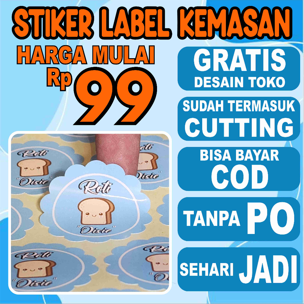 Jual CETAK STIKER CROMO LABEL BULAT OLSHOP LABEL MAKANAN MINUMAN MURAH ...