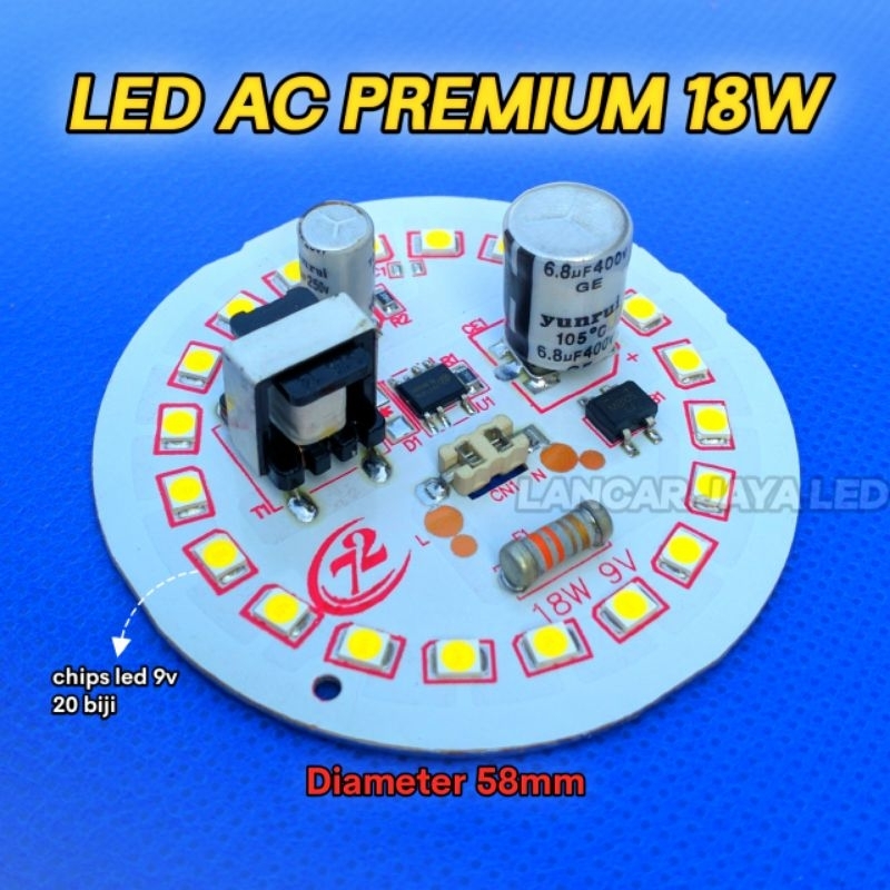 Jual PCB LED AC PREMIUM 18W (9V) ~Lancar Jaya Led~ | Shopee Indonesia