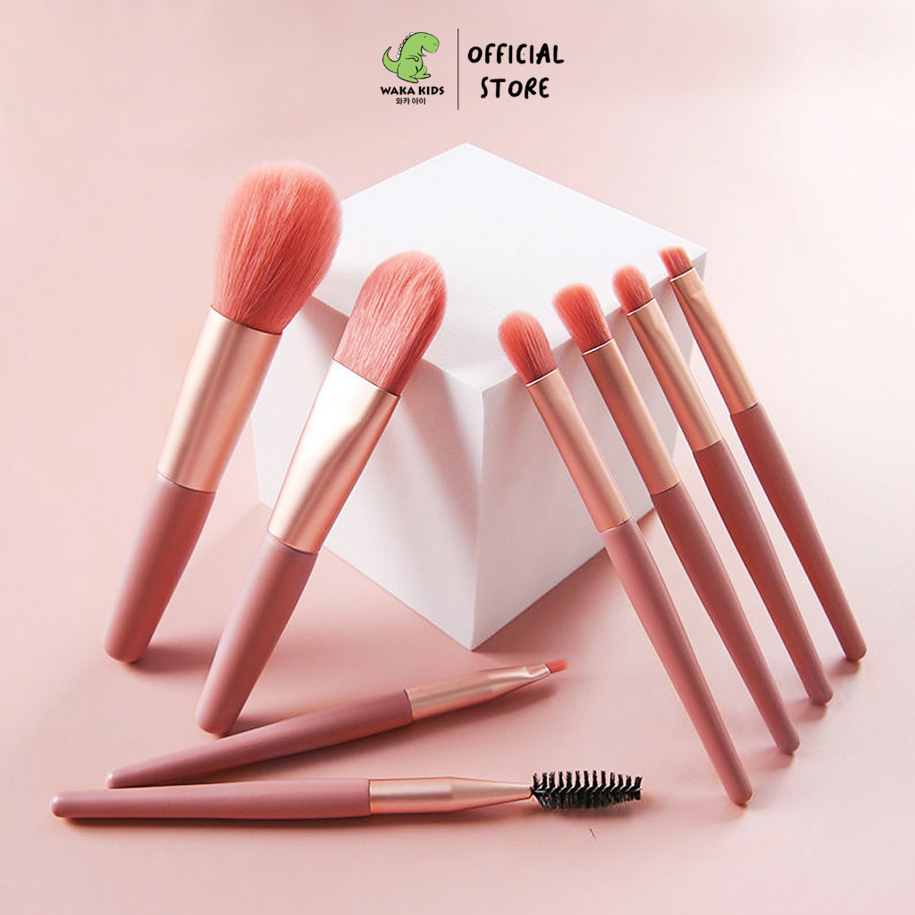 Jual Kuas Make Up Tools Brush Set Mini Travel Isi 8 Pcs Free Pouch ...