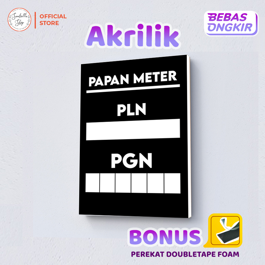 Jual Papan Meteran PAM PLN GAS Acrylic Sign Board Signage Akrilik ...
