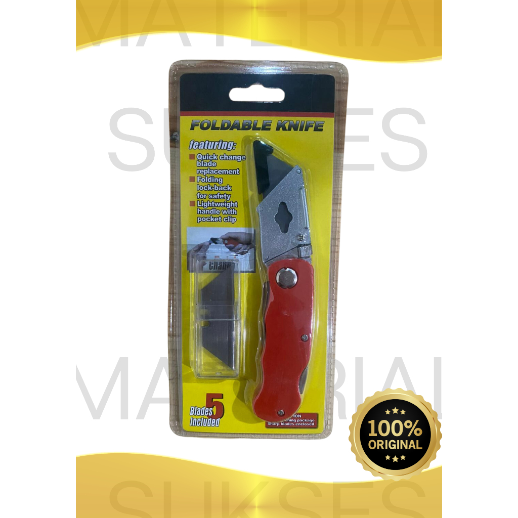 Jual PISAU CUTTER LIPAT POTONG GYPSUM / FOLDABLE KNIFE GYPSUM 5 MATA ...