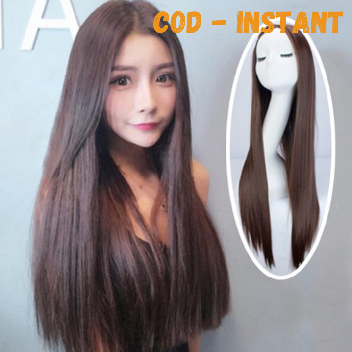 Jual Wig Full Lace Rambut Wanita Panjang Lurus Mid-hair MF-015 ( COD ...