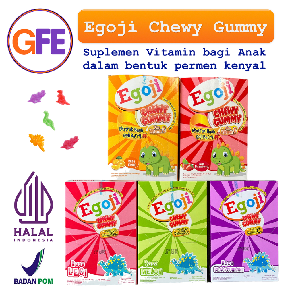 Jual Egoji Chewy Gummy Multi Vitamin Anak Permen Kenyal Suplemen Enak ...