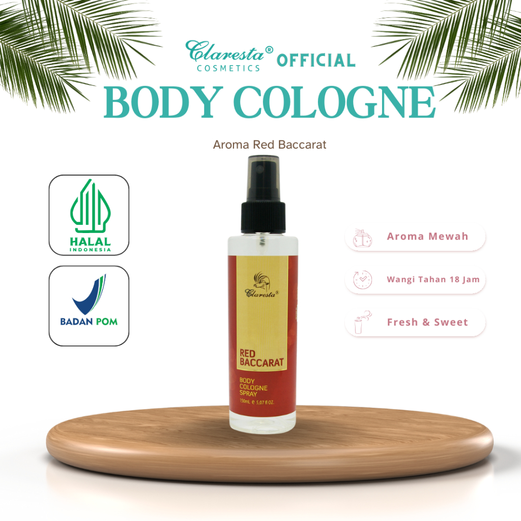 Jual Claresta Body Cologne Spray Red Baccarat 150ml Body Parfume Wanita ...