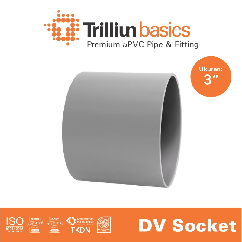 Jual Fitting Pipa uPVC Trilliunbasics DV Socket 3" Inch | Shopee Indonesia