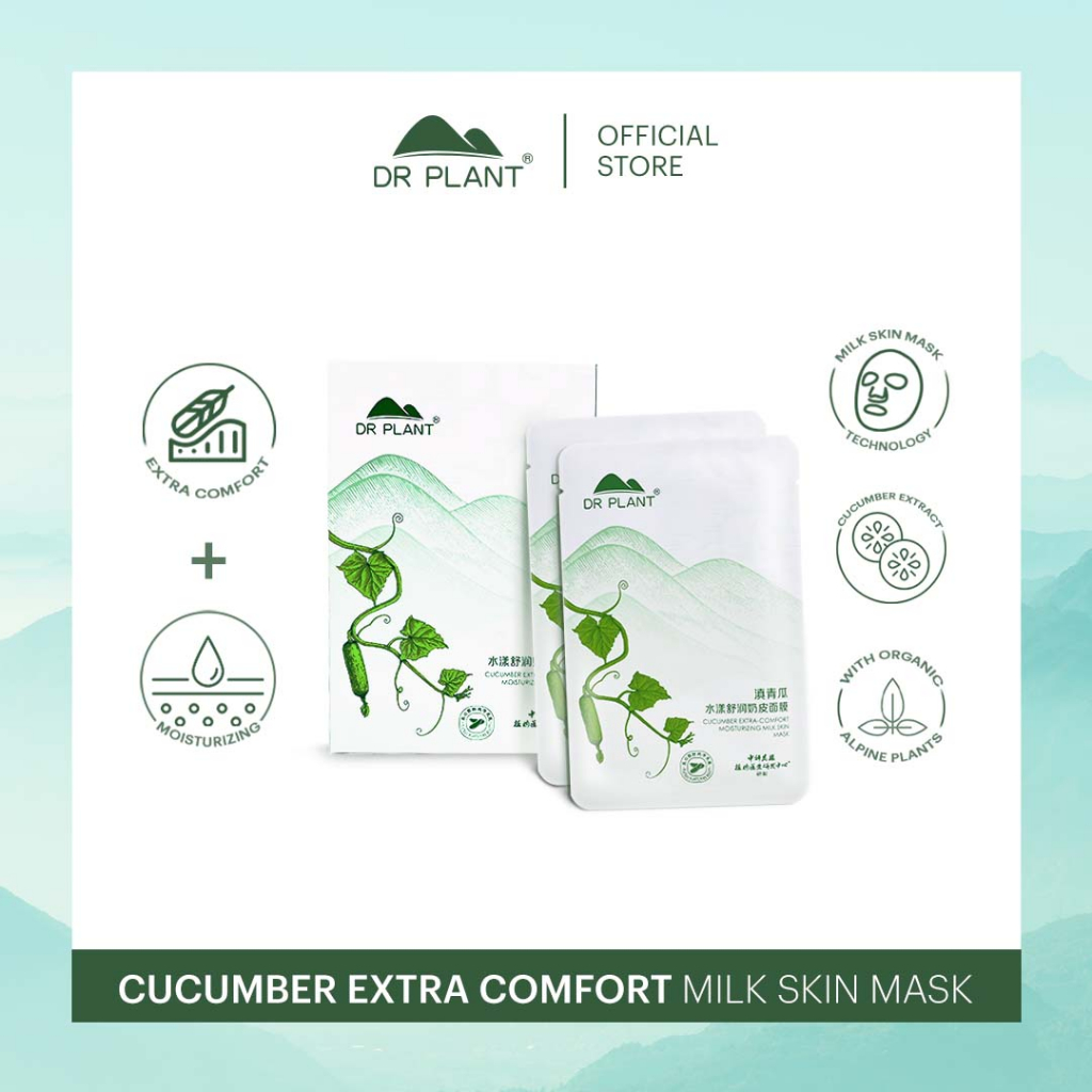 Jual [ISI 7 PCS] DR PLANT Cucumber Extra Comfort Milk Skin Mask ...