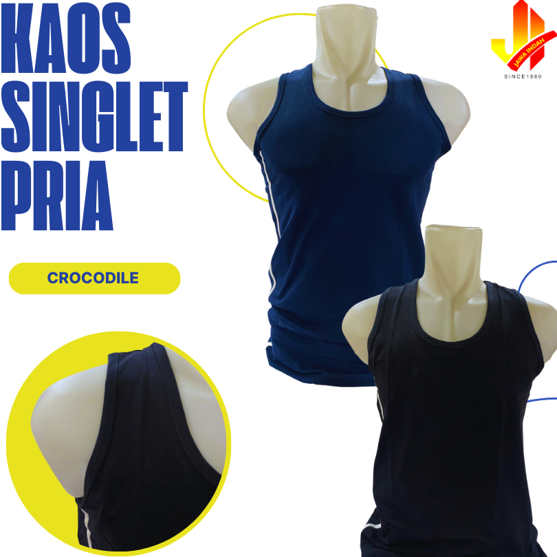 Jual SINGLET PRIA CROCODILE LESS PUTIH WARNA HITAM ORIGINAL | Shopee ...