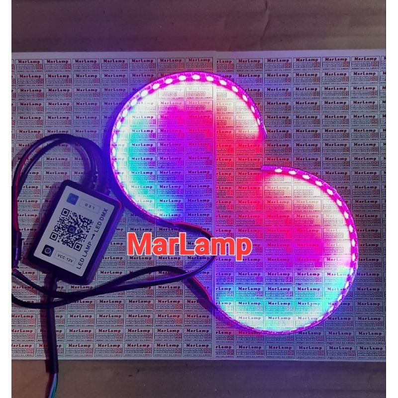 Jual DEMON DEVIL EYES 360°RGB matrix Welcome Light 210mode Matrix 22LED ...