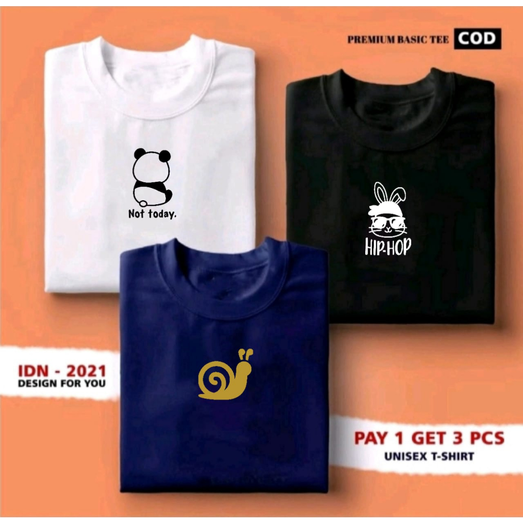 Jual PROMO PAY 1 OR 3 PCS( BAHAN TEBAL) KAOS DISTRO 100% CATOON COMBED ...