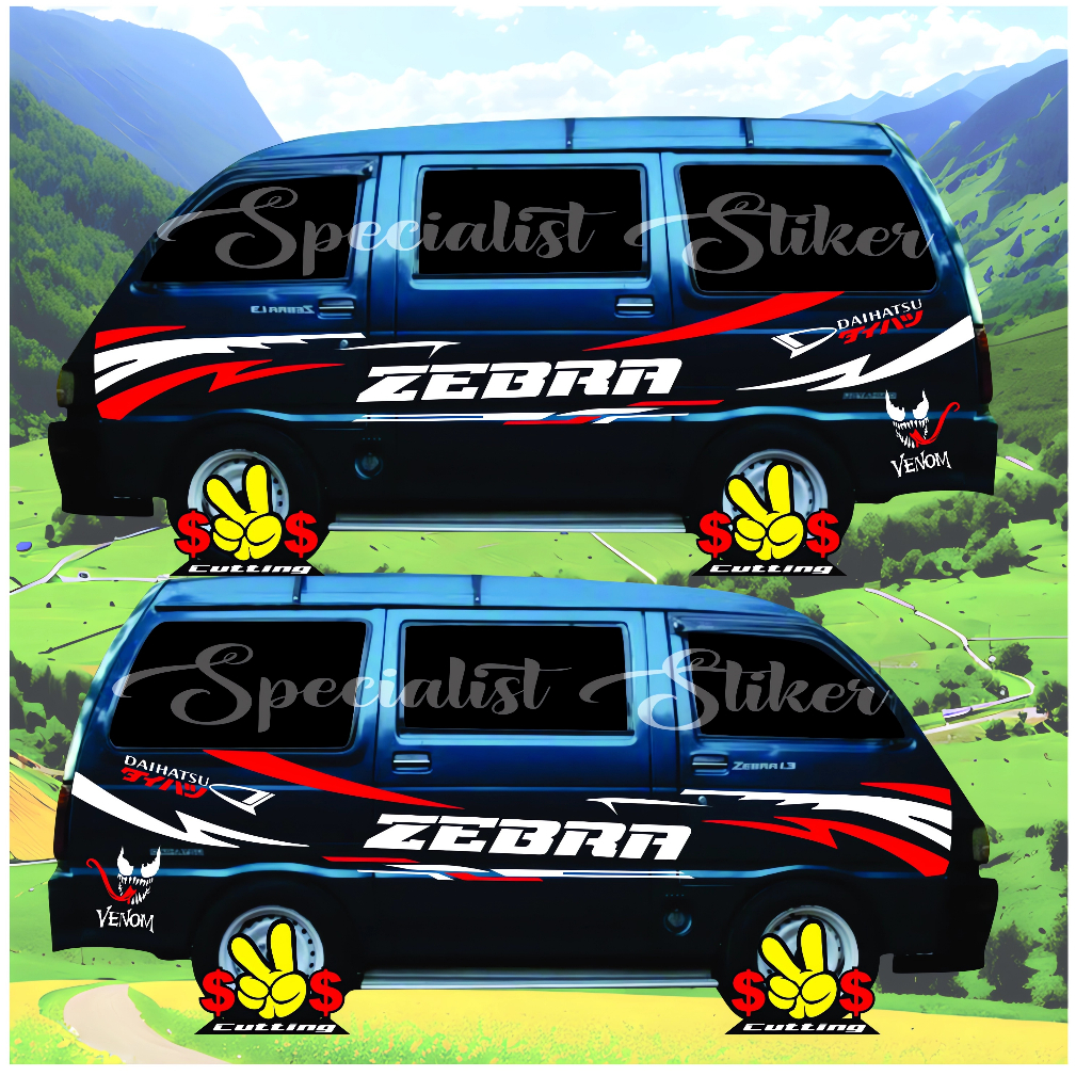 Jual Stiker Mobil Daihatsu Espass Sticker Mobil Zebra Model Venom ...